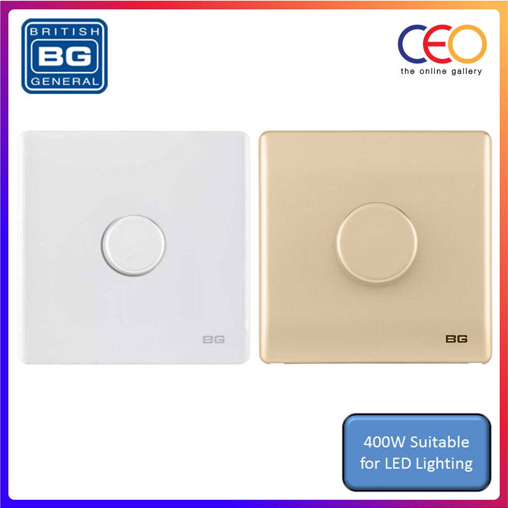 British General Neo Slimline 1 Gang 2 Way Push Dimmer Switch Lighting ...