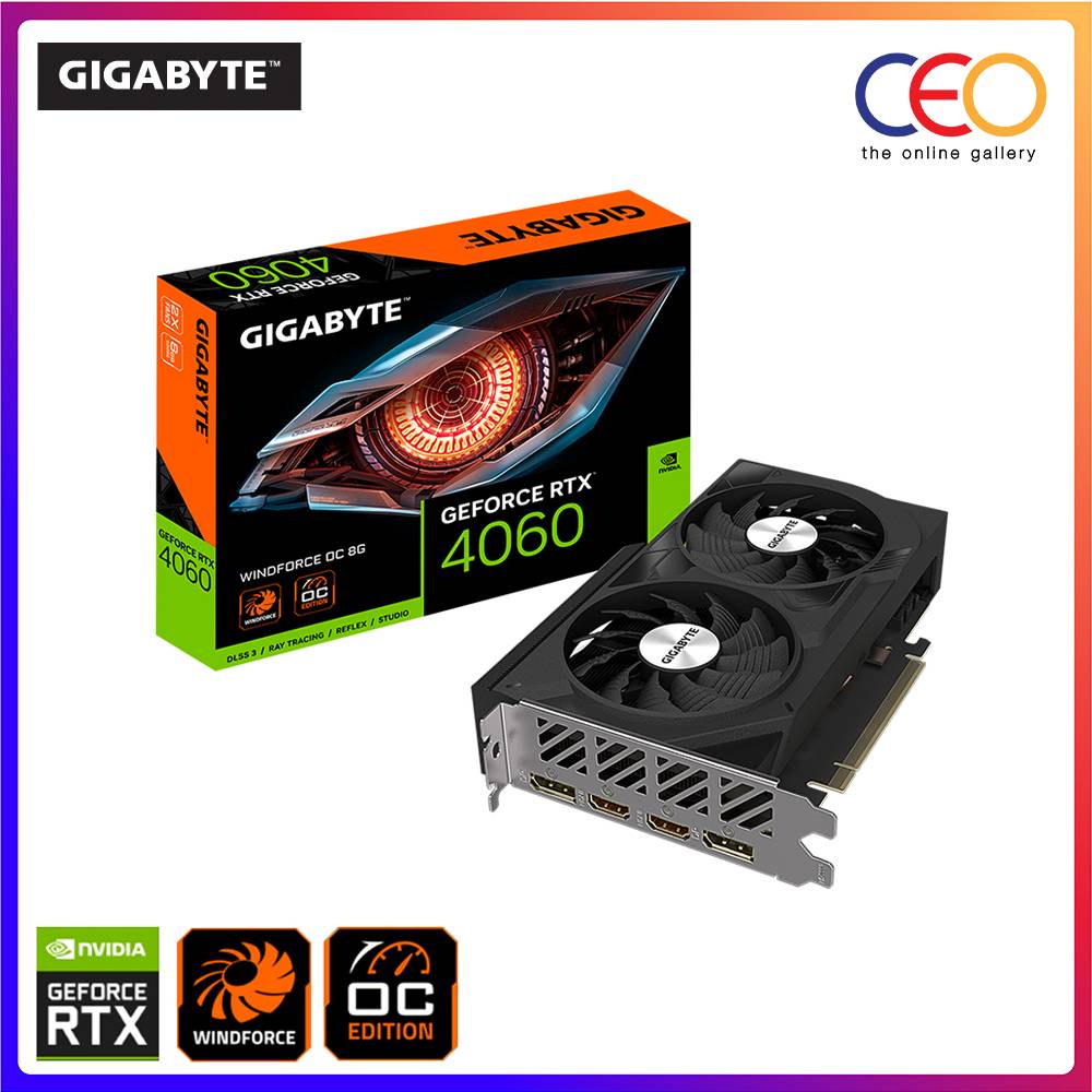 Gigabyte GeForce RTX 4060 WINDFORCE OC 8G GV-N4060WF2OC-8GD