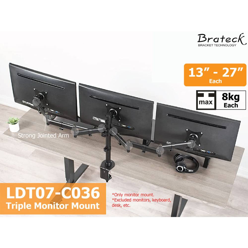 Brateck Triple Monitor Stand LDT07-C036