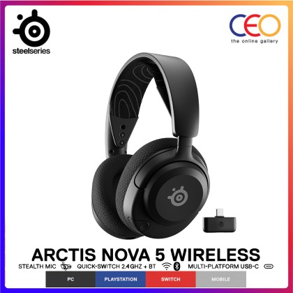 SteelSeries Arctis Nova 5 Wireless Gaming Headset 360 Spatial Surround ...