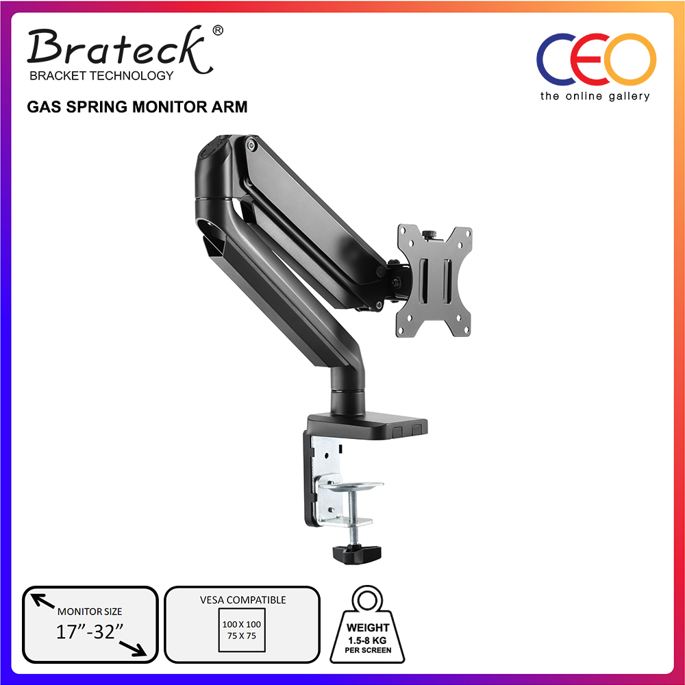 Brateck Premium Single Monitor Stand Aluminum Gas Spring Monitor Arm ...